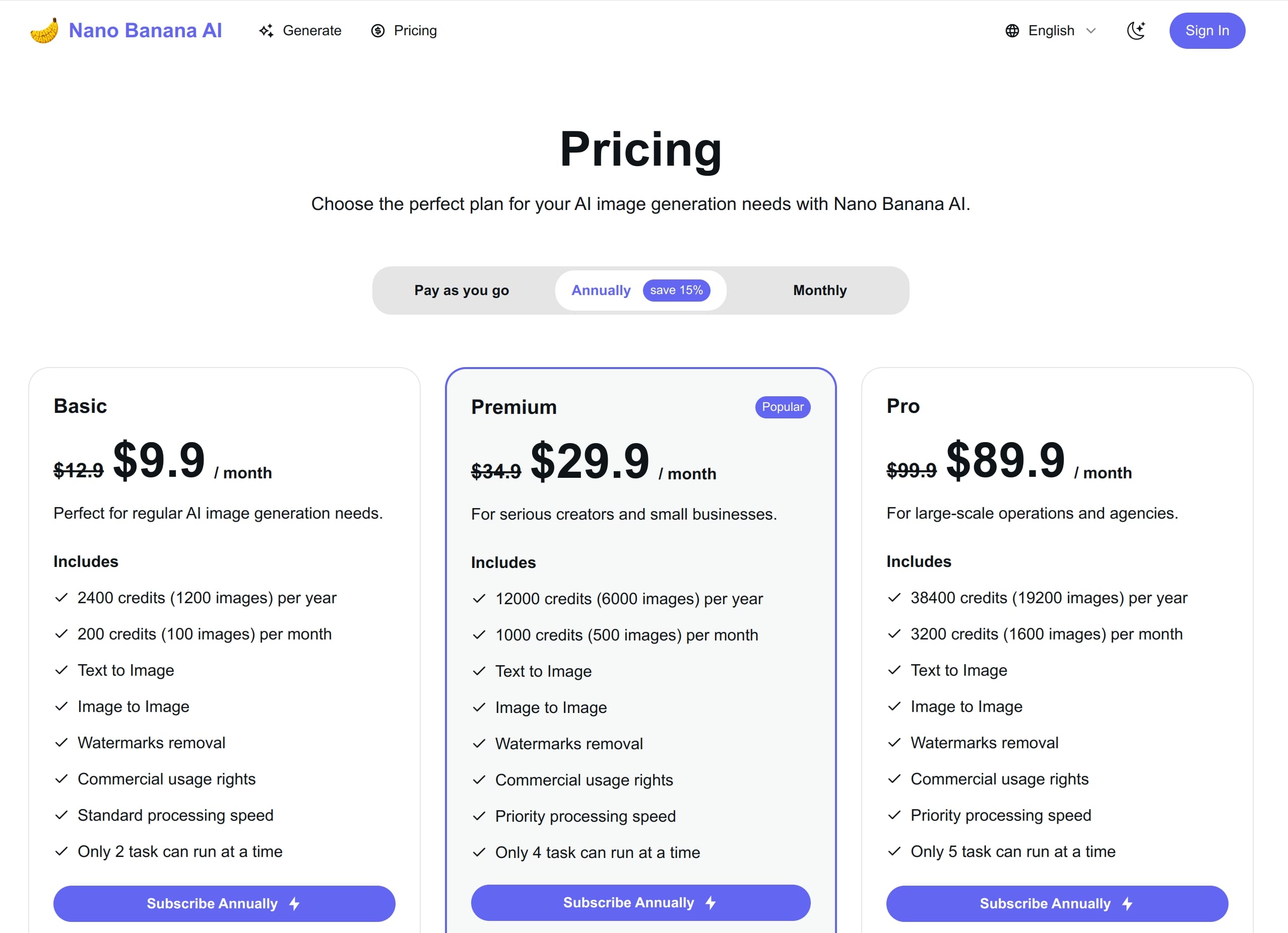 Nano Banana AI Pricing Plans & Subscriptions | NanoBananaAI.kr